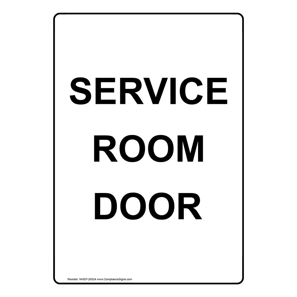 Portrait Service Room Door Sign NHEP-29324