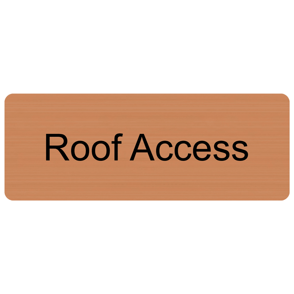 Roof Access Engraved Sign EGRE-552-BLKonCPR Exit Roof Access