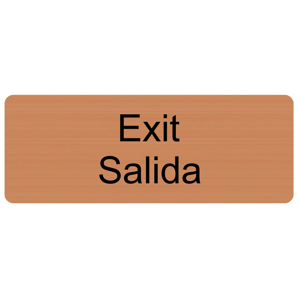 Exit Salida Bilingual Engraved Sign EGRB-335-BLKonCPR Enter / Exit