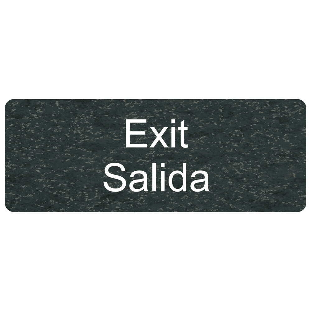 Exit Salida Bilingual Engraved Sign EGRB-335-WHTonCHMRBL Enter / Exit