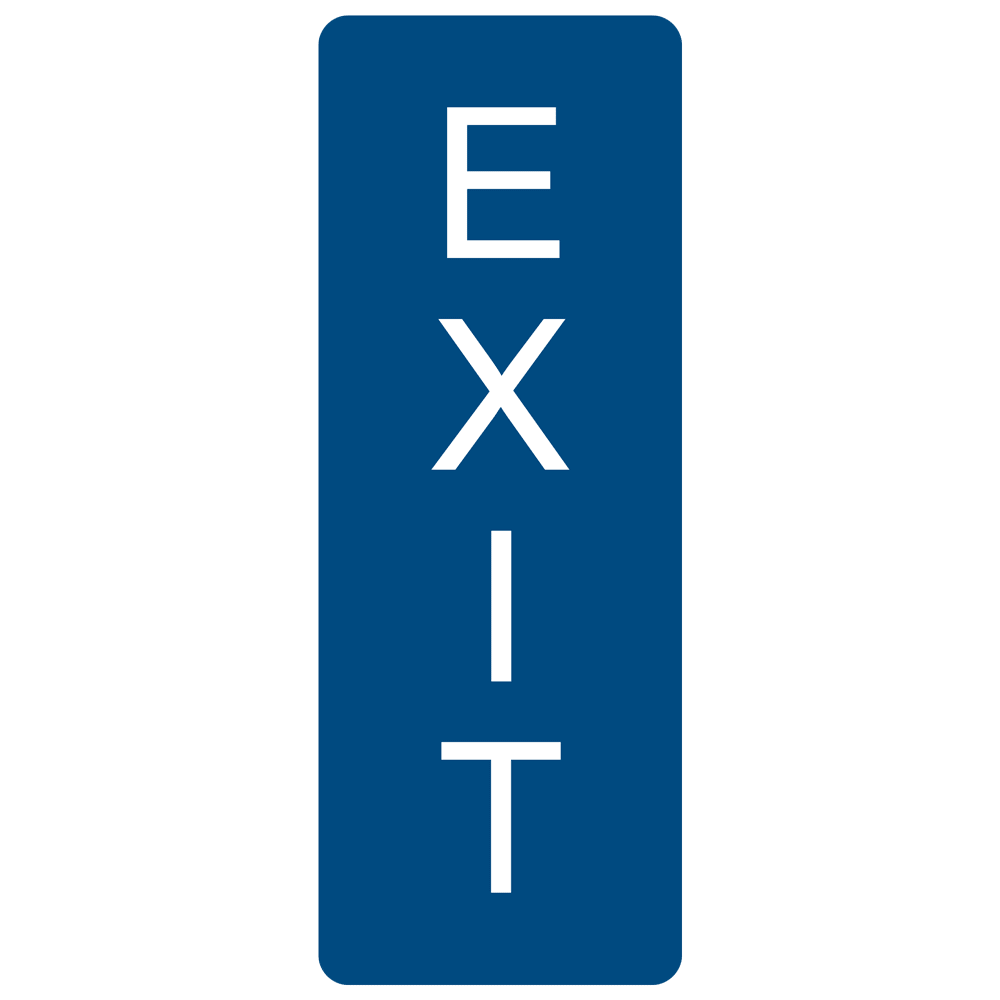 Exit White on Blue Engraved Sign EGRE-19471-WHTonBLU Enter / Exit