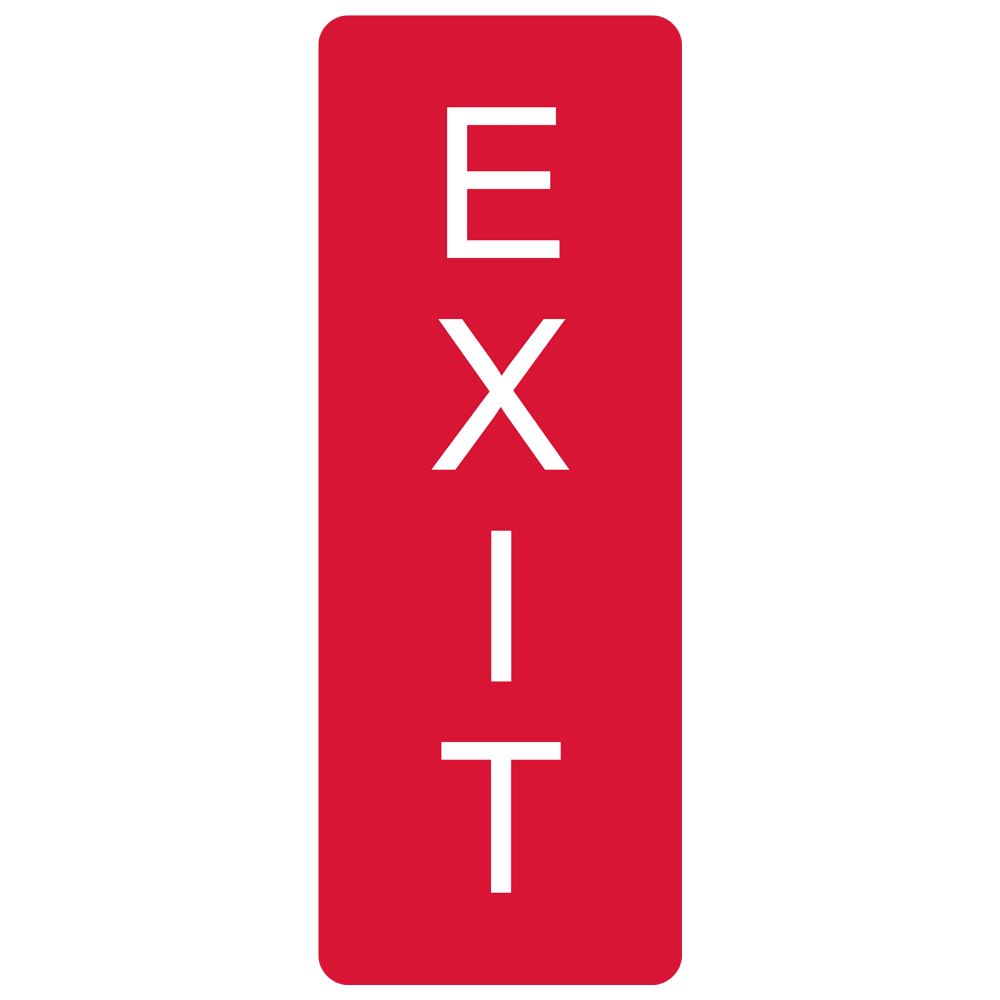 Exit White on Red Engraved Sign EGRE-19471-WHTonRed Enter / Exit