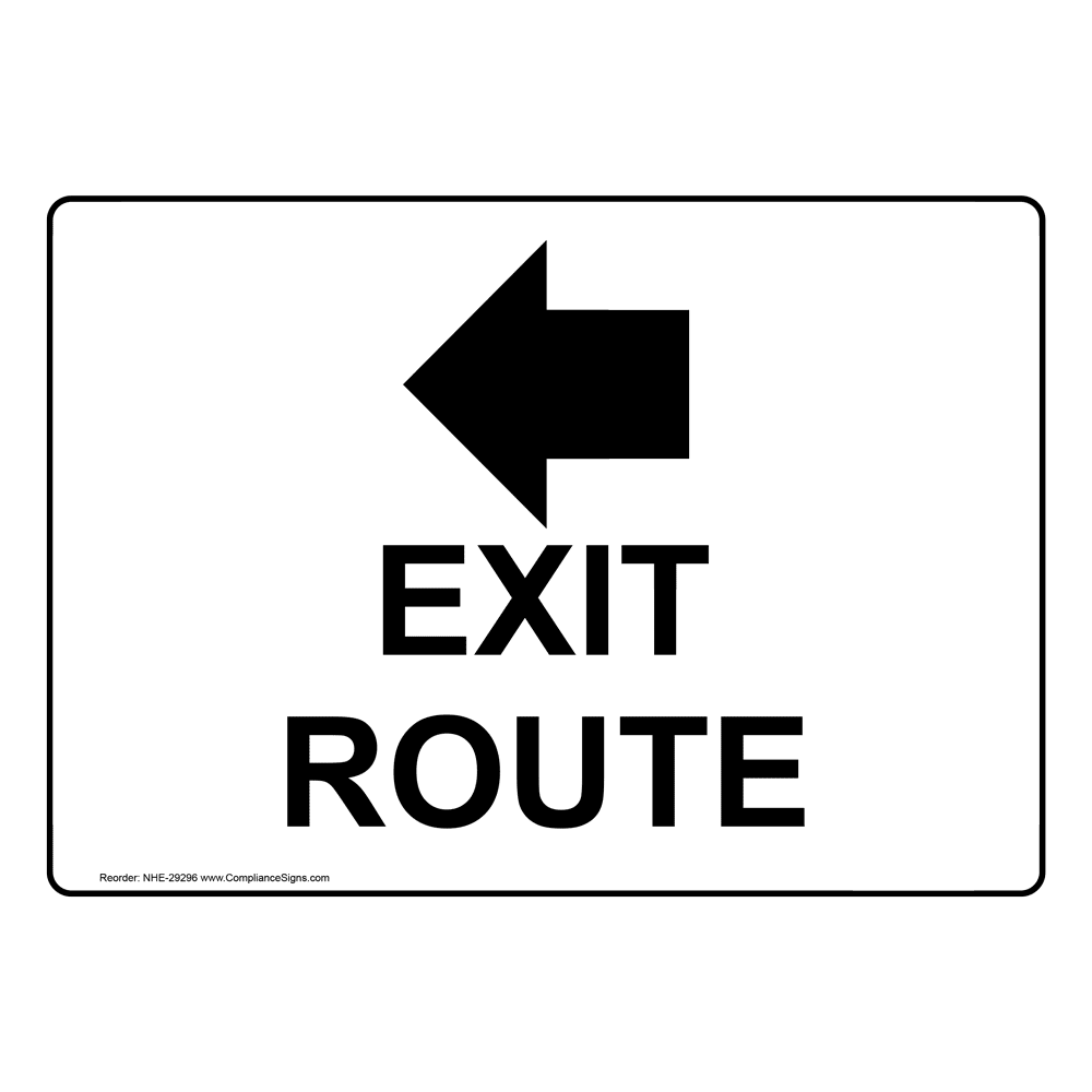 Exit Route Sign With Symbol NHE 29296 exit-route-sign-with-symbol-nhe-29296