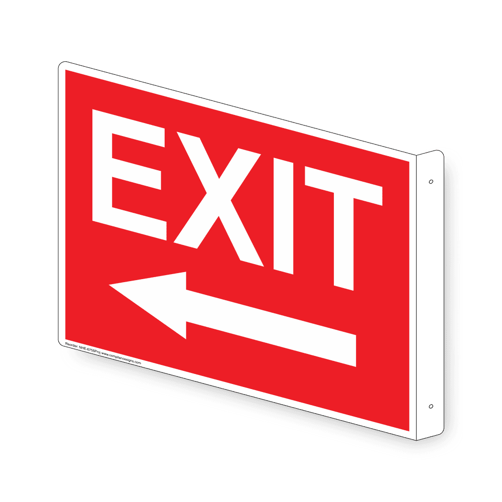 Exit With Left Arrow Sign NHE-6755