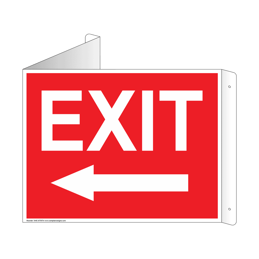 Exit With Outward Arrow Sign NHE-6755Tri Enter / Exit