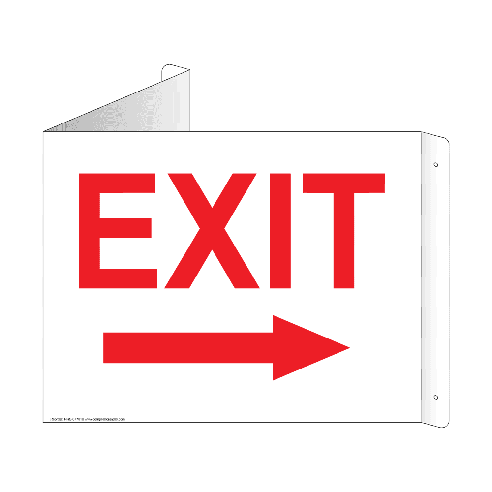 Exit With Inward Arrow Sign NHE-6770Tri Enter / Exit