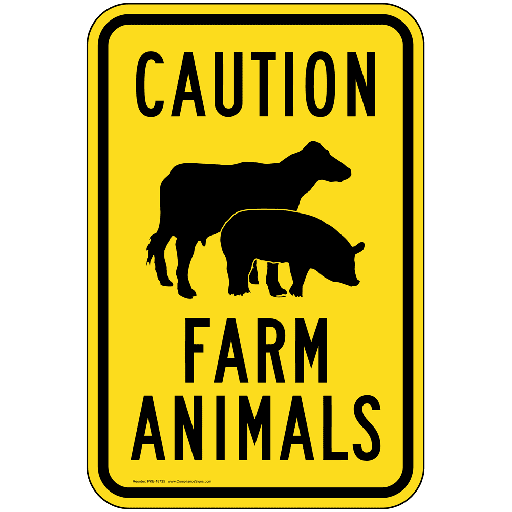 Caution Livestock Sign PKE-18740 Farm Safety