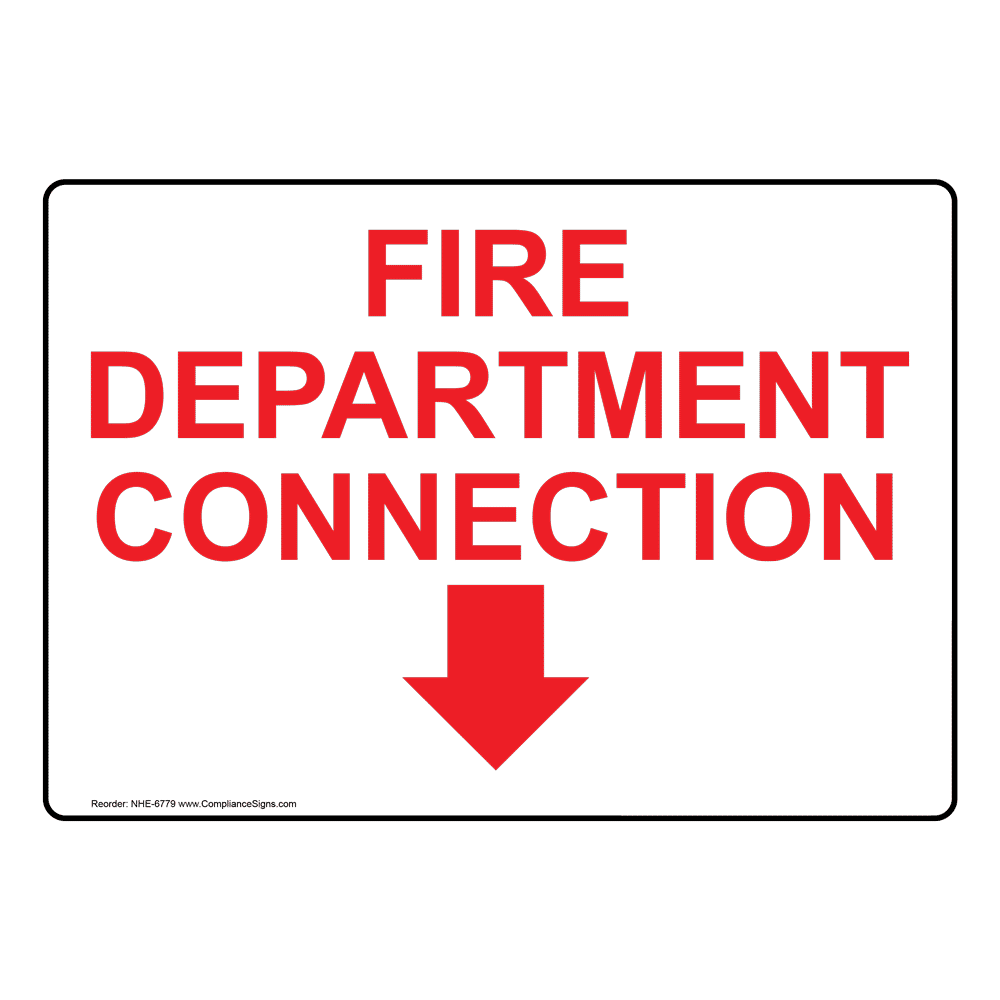 Fire Department Connection With Down Arrow Sign NHE-6779