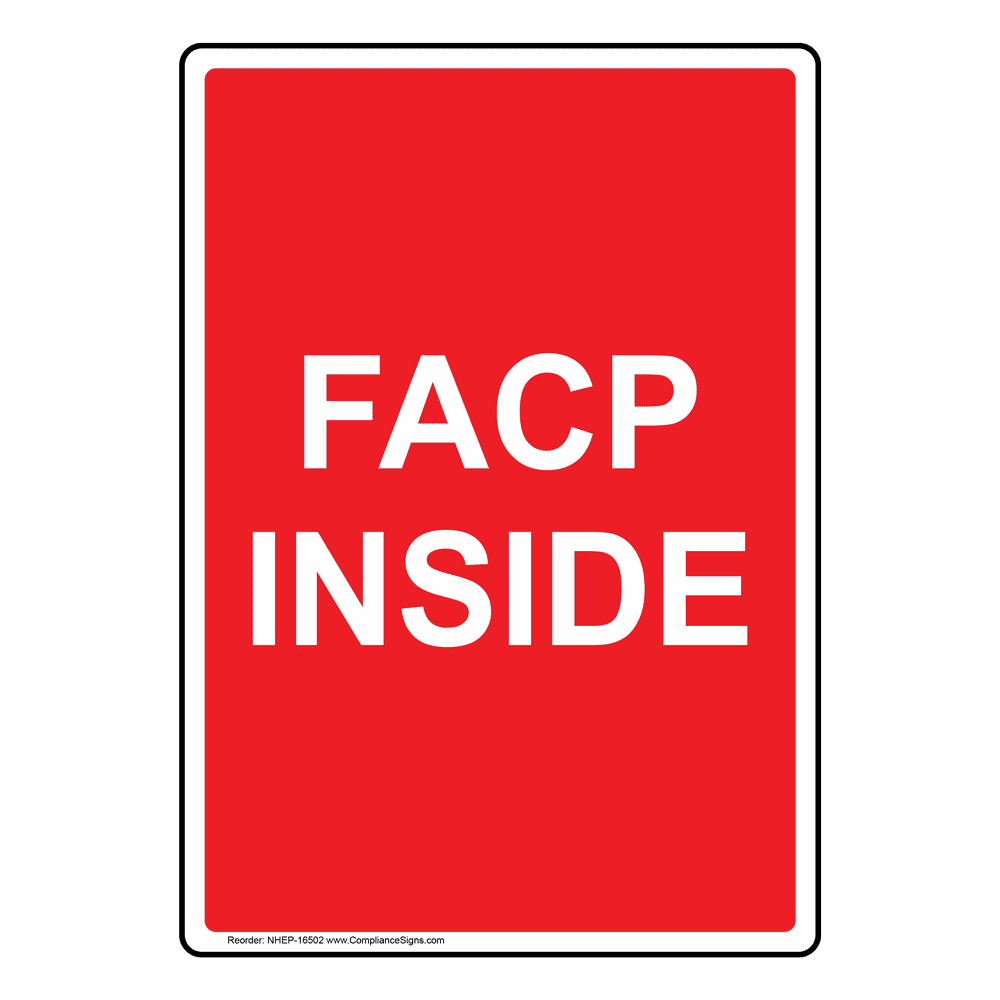 FACP Inside Sign NHE-16502