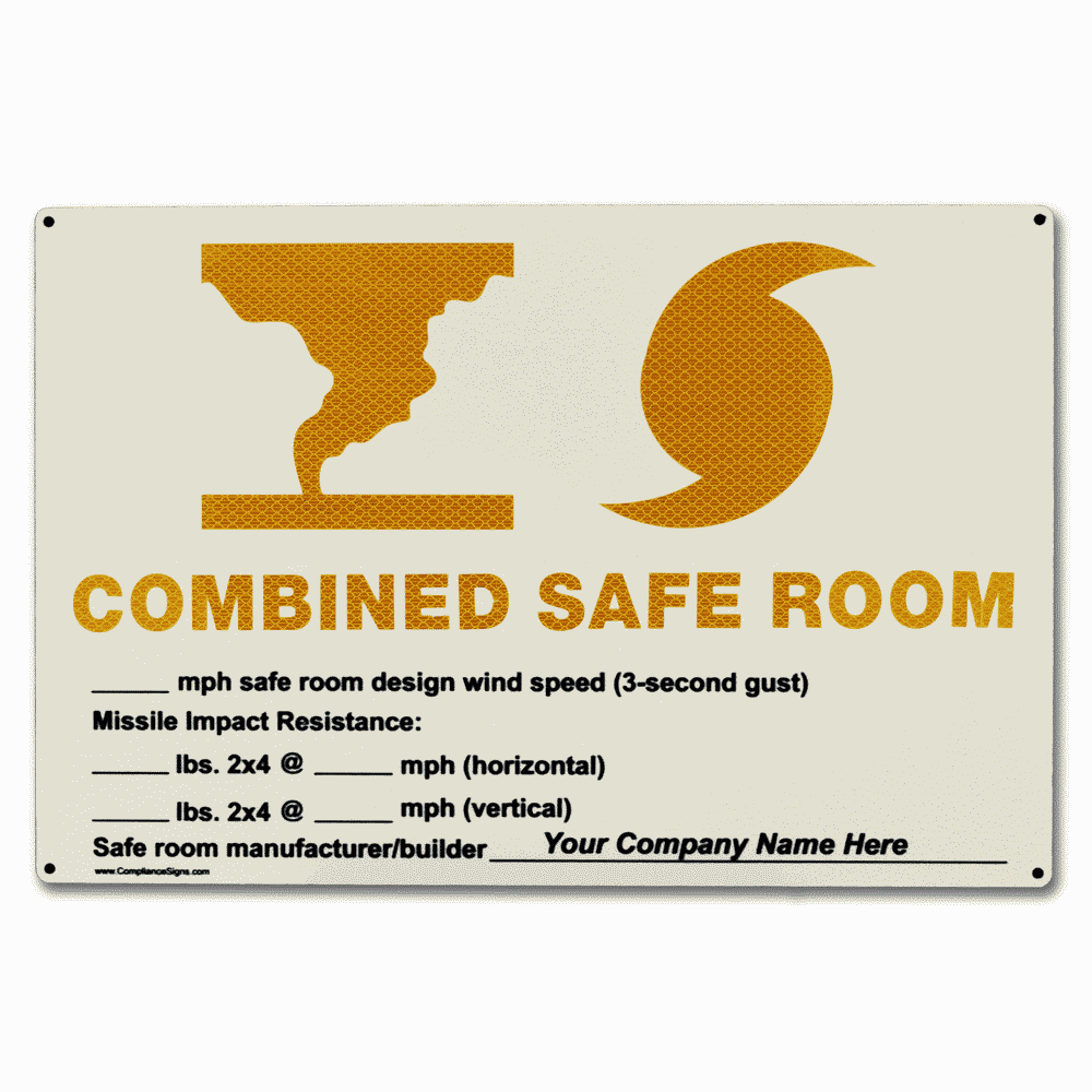 FEMA Combined Safe Room Sign NHE-25786 Severe Weather Shelter