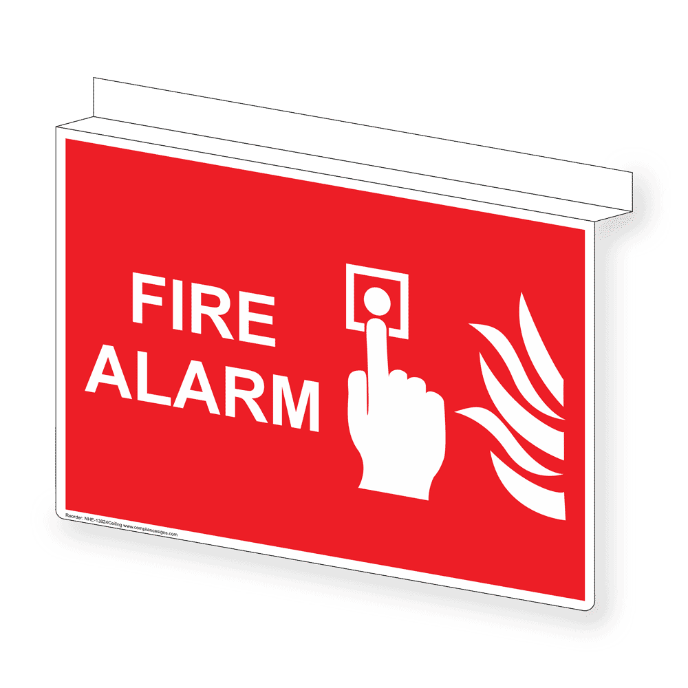 Fire Alarm Panel Inside Sign With Symbol NHE-13926