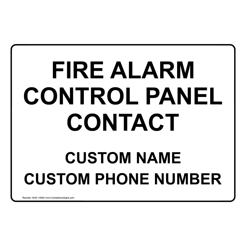 Fire Alarm Control Panel Sign NHE-14094 Fire Safety / Equipment