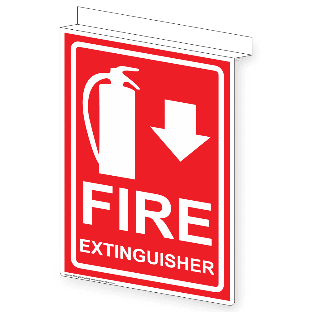 Portrait Fire Extinguisher Sign With Symbol NHE-27897