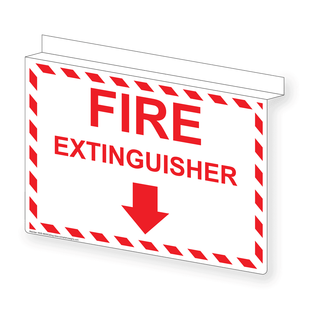 Fire Extinguisher With Down Arrow Sign NHE-6835