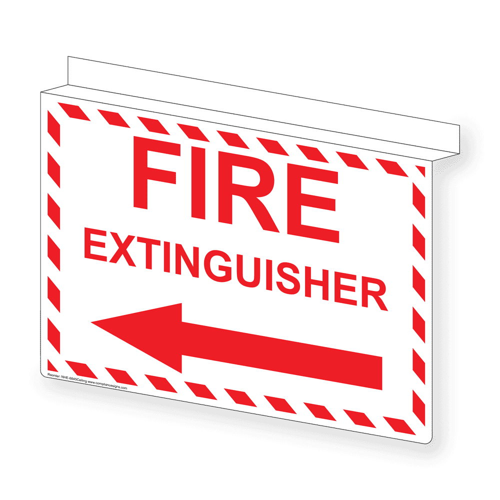 Fire Extinguisher With Left Arrow Sign NHE-6845Ceiling