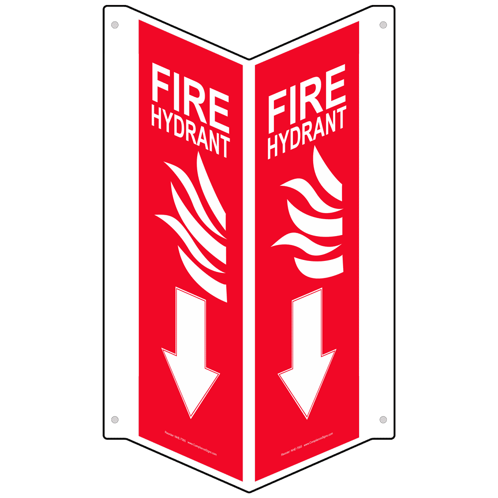 Fire Hydrant Sign NHE-7565Tri Fire Safety / Equipment