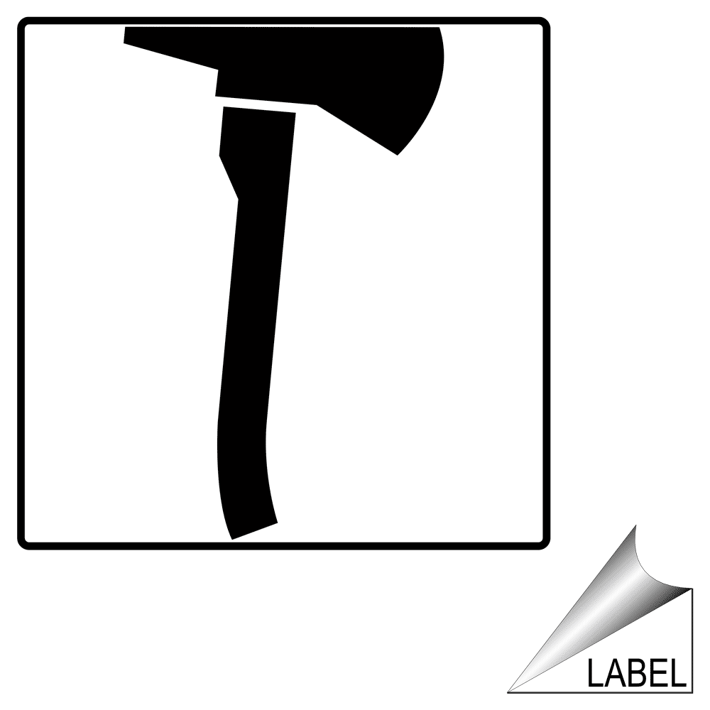 Fire Axe Symbol Label LABEL-SYM-176 Fire Safety / Equipment