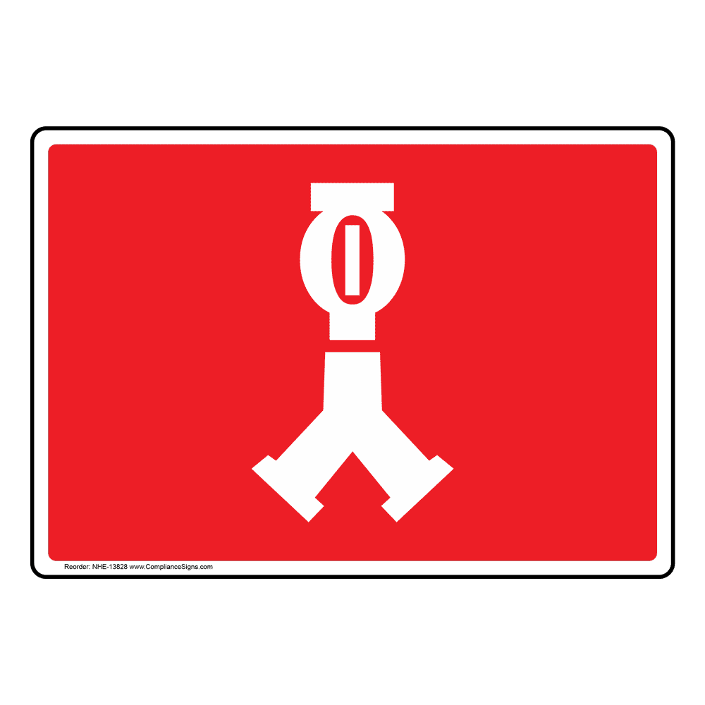 Siamese Automatic Sprinkler Connection Symbol Sign NHE-13828
