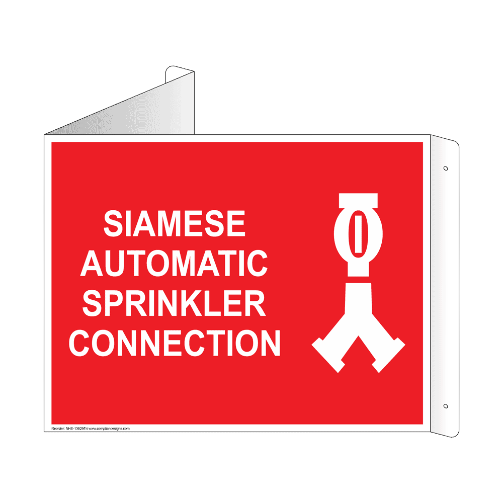 Siamese Automatic Sprinkler Connection Sign NHE-13829Tri