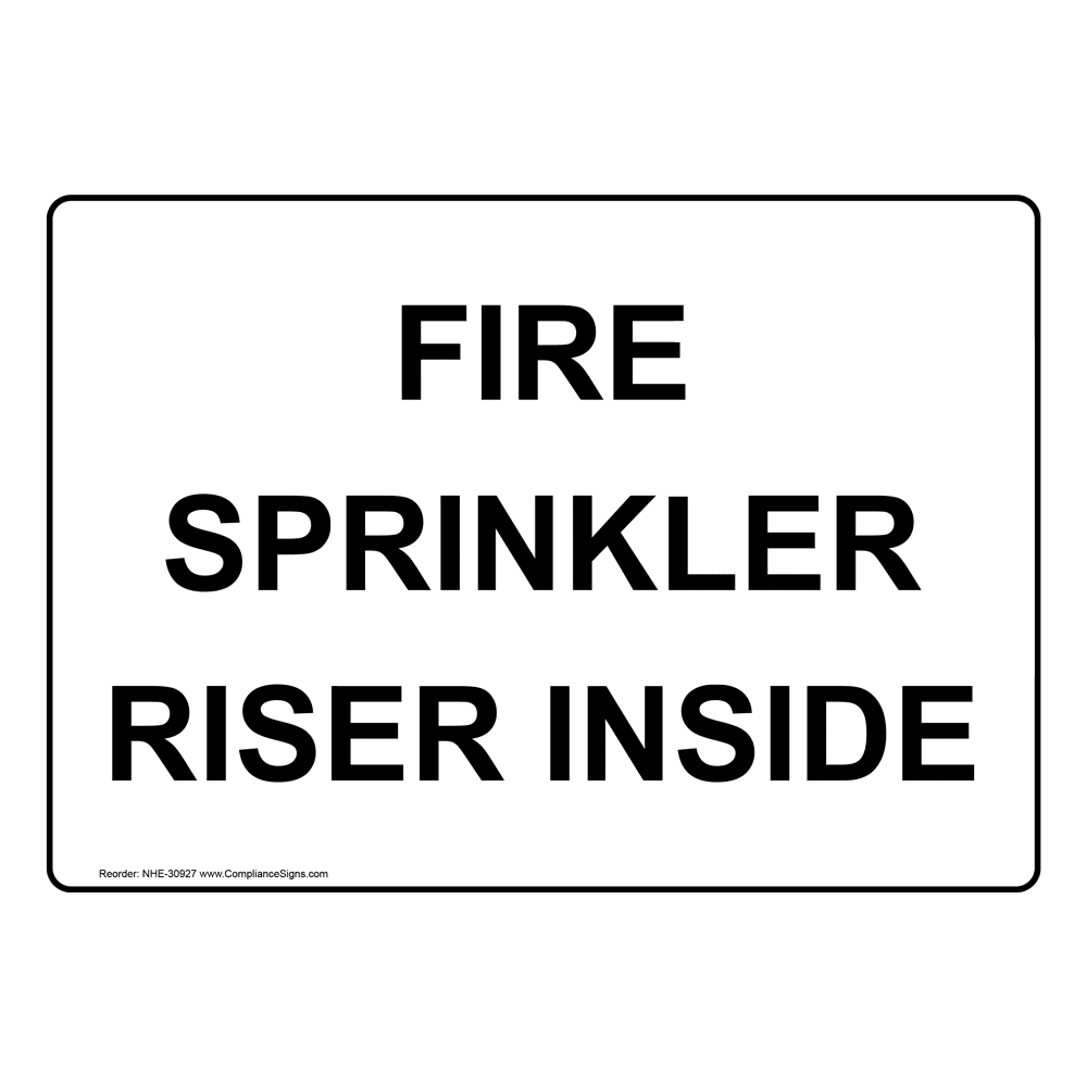 Fire Sprinkler System Riser Administrative And Sign NHE-30930