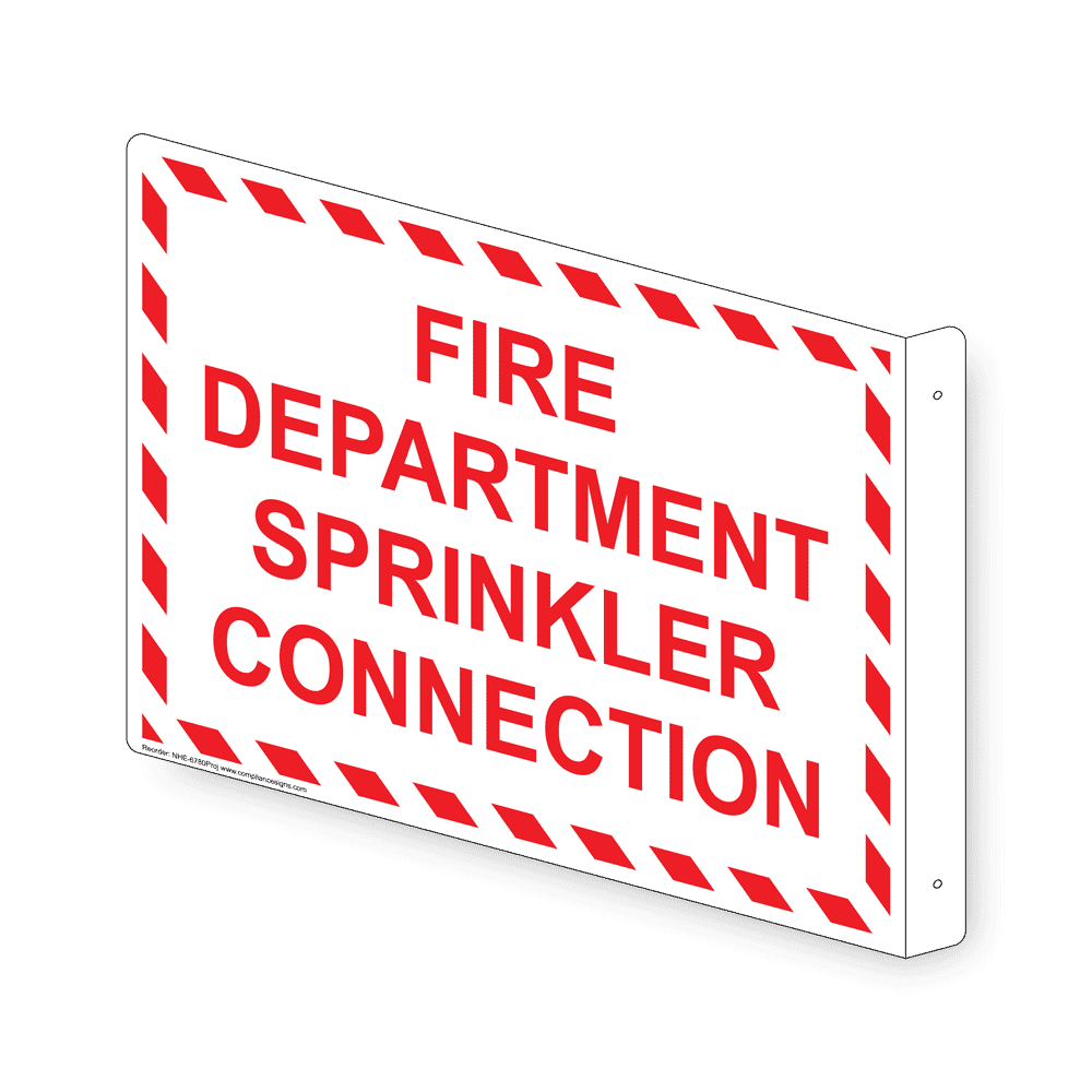 Fire Department Sprinkler Connection Sign NHE-6780Proj Fire Sprinklers