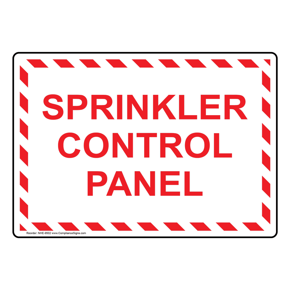 Sprinkler Control Panel Sign NHE-9502