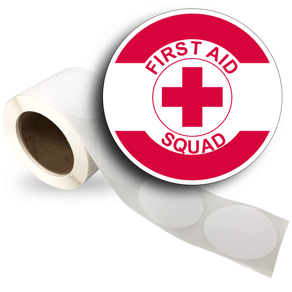 First Aid Squad Roll Label With Symbol LDRE-19167