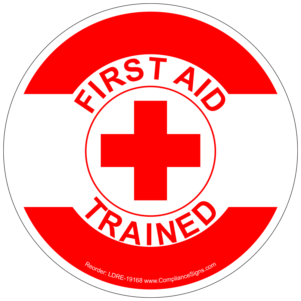 First Aid Trained Roll Label With Symbol LDRE-19168