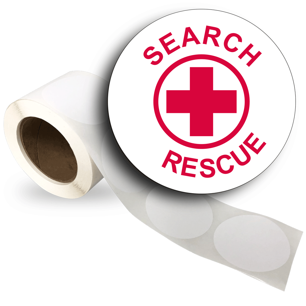 Search And Rescue Roll Label With Symbol LDRE-19312