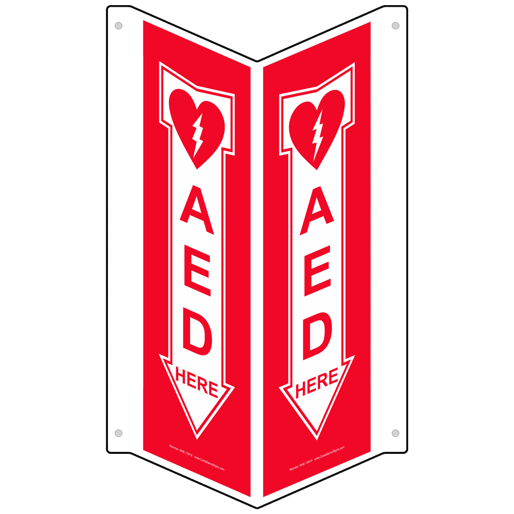 AED Here Sign NHE-13918 Emergency Response