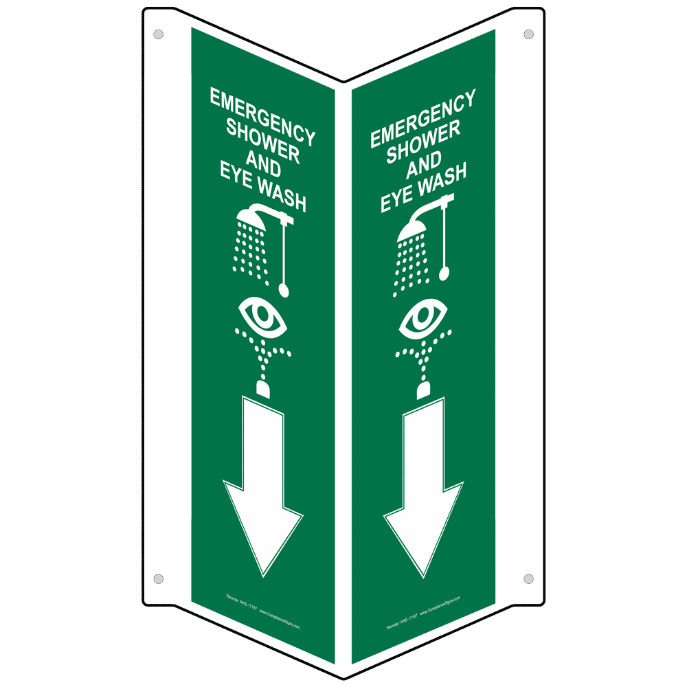 Emergency Shower And Eye Wash Sign NHE-17187Tri Emergency Response