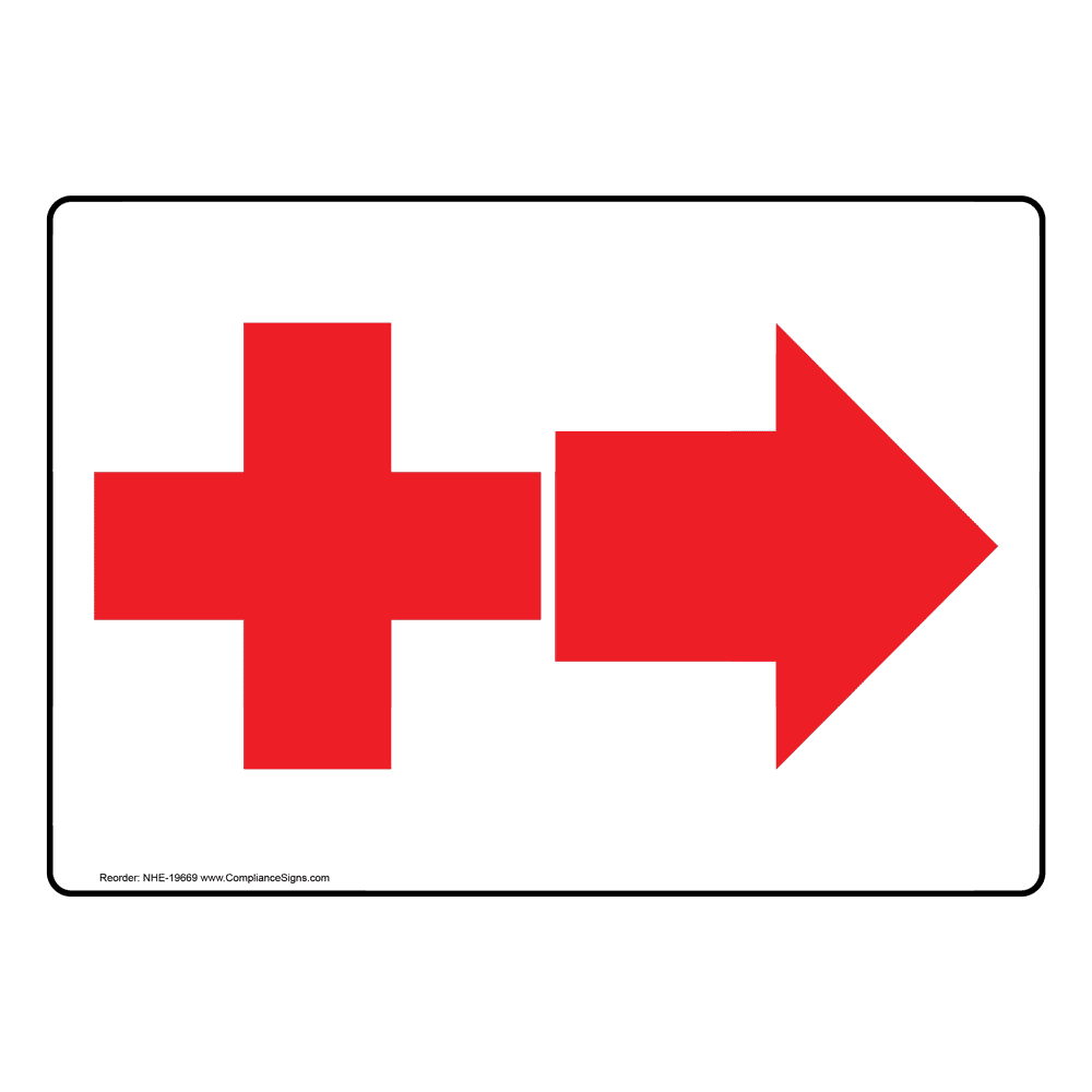 Pictogram First Aid [With Right Arrow] Sign NHE-19669