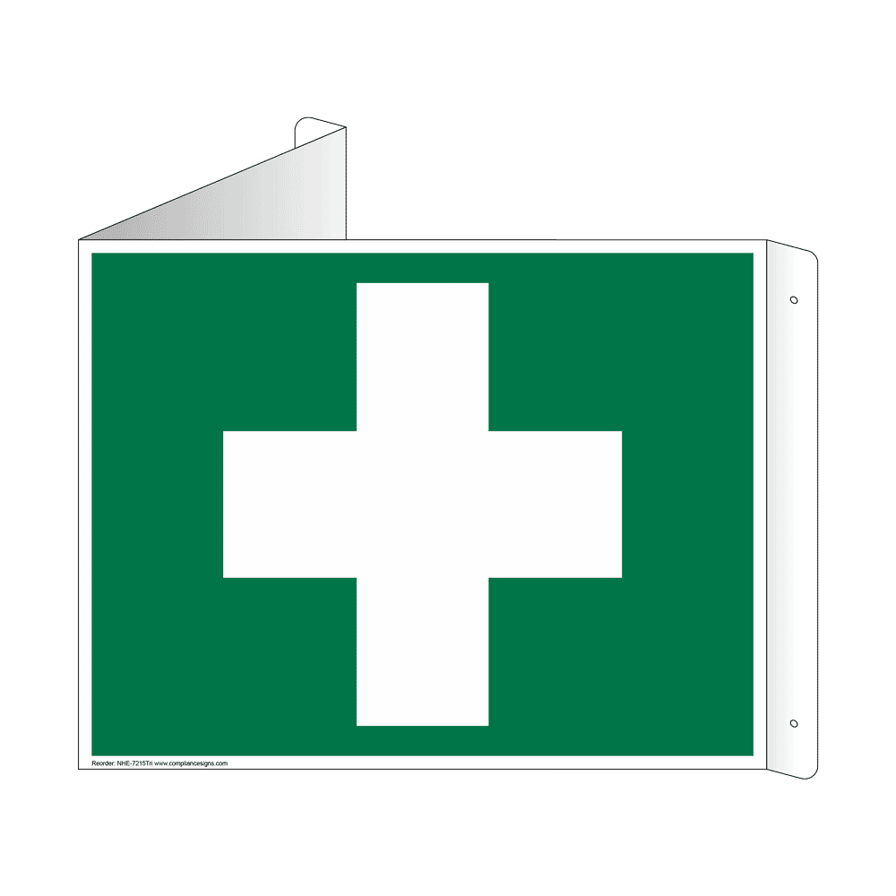 First Aid Cross Symbol Sign With Symbol NHE-7215Tri Emergency Response