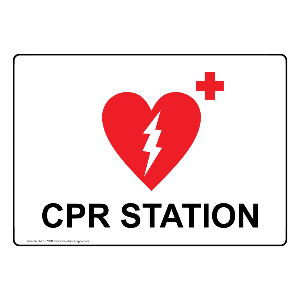 CPR Station Sign With Symbol NHE-7630