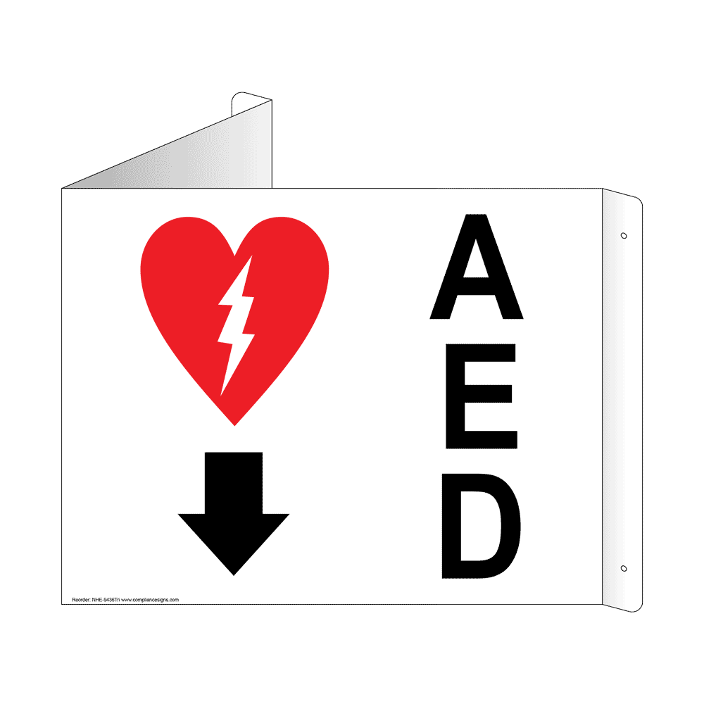 AED With Down Arrow Sign NHE-9436Tri Emergency Response