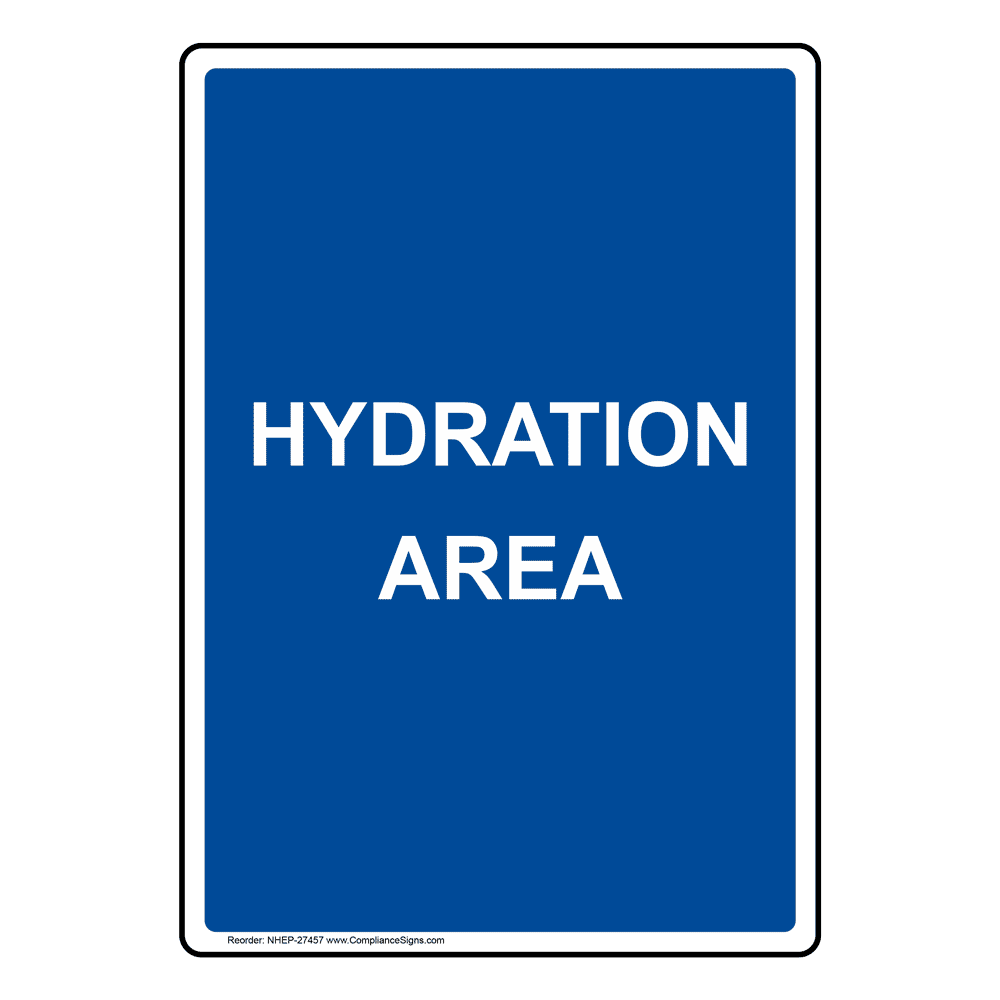 Portrait Hydration Area Sign NHEP-27457