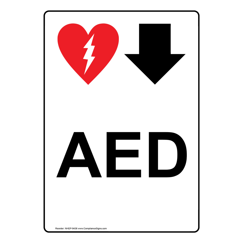 AED With Down Arrow Sign NHE-9436Tri Emergency Response