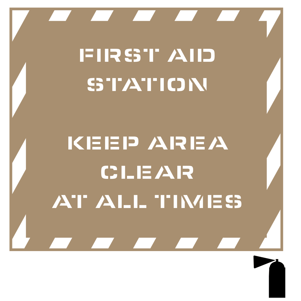 First Aid Station Keep Area Clear At All Times Stencil NHE-19088