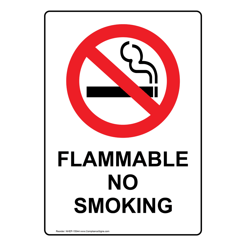 Portrait Flammable No Smoking Sign NHEP-15544 No Smoking