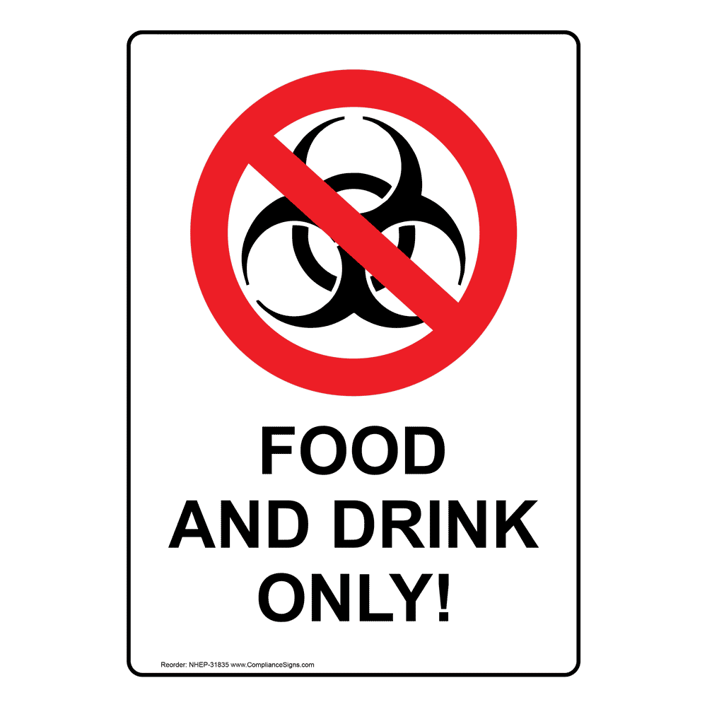Portrait Food And Drink Only! Sign With Symbol NHEP-31835