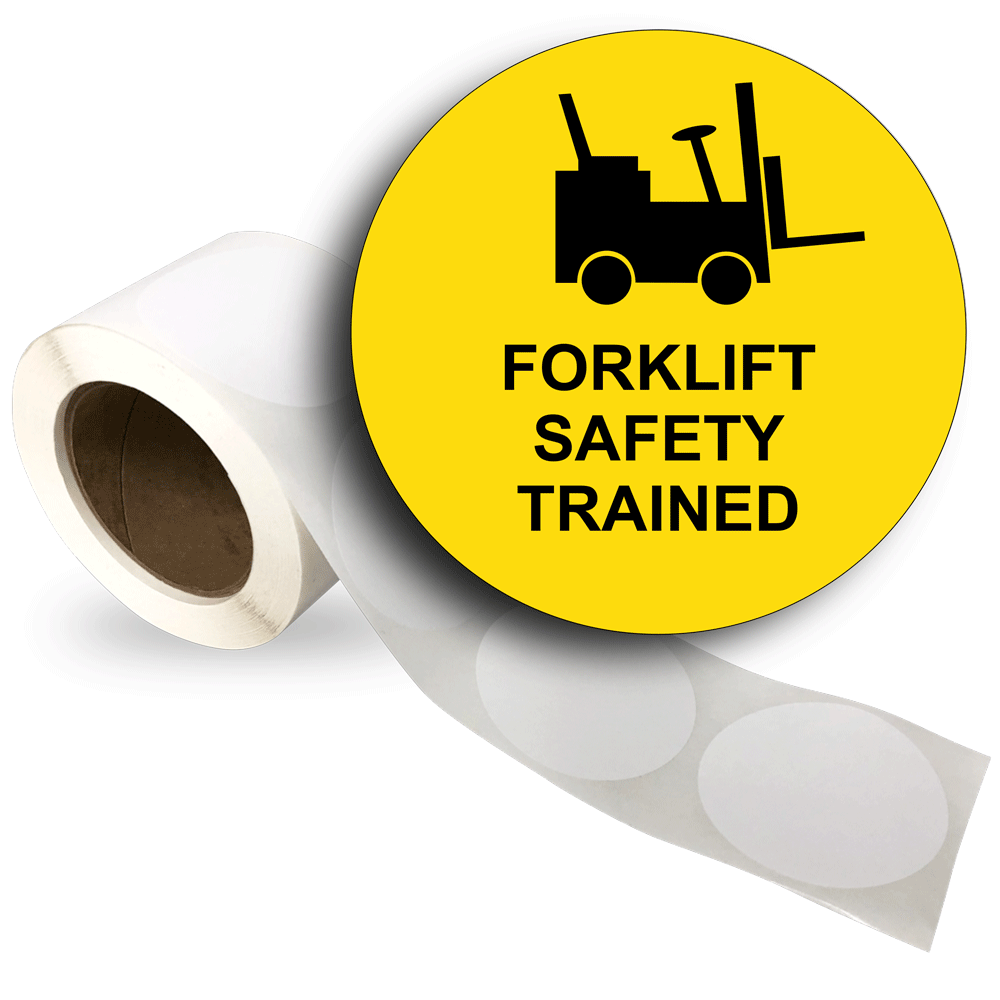 Forklift Safety Trained Roll Label With Symbol LDRE-19335_YLW