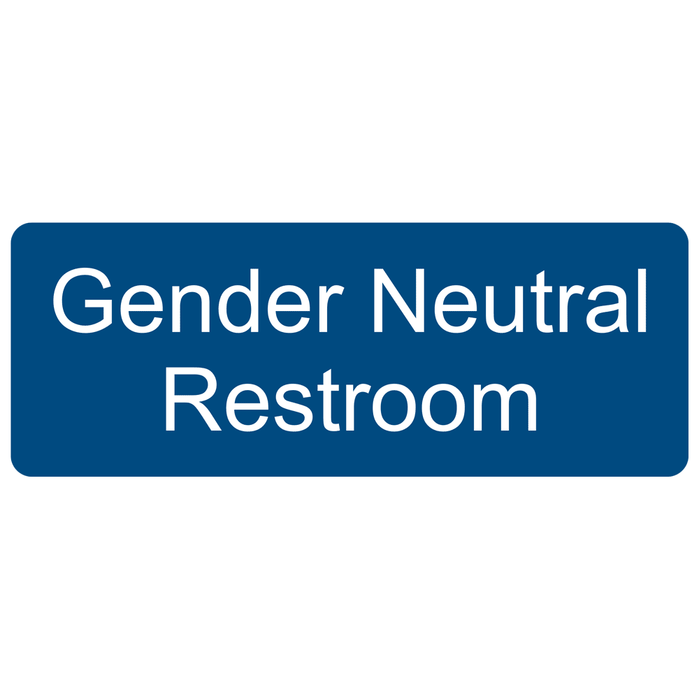 Gender Neutral Restroom Sign EGRE-25515-WHTonBLU Gender Neutral