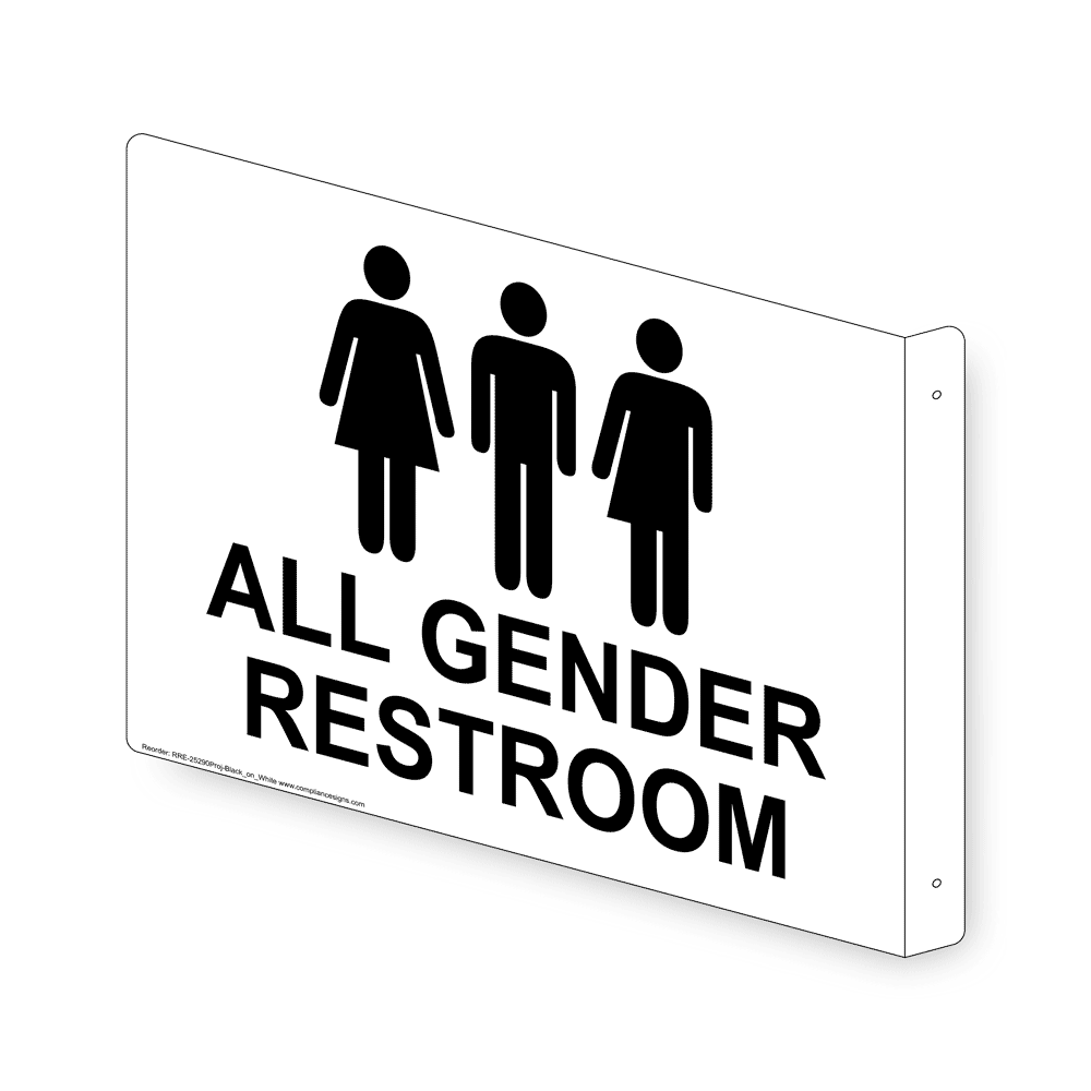 All Gender Restroom Sign RRE-25290Proj-BLKonWHT Restrooms