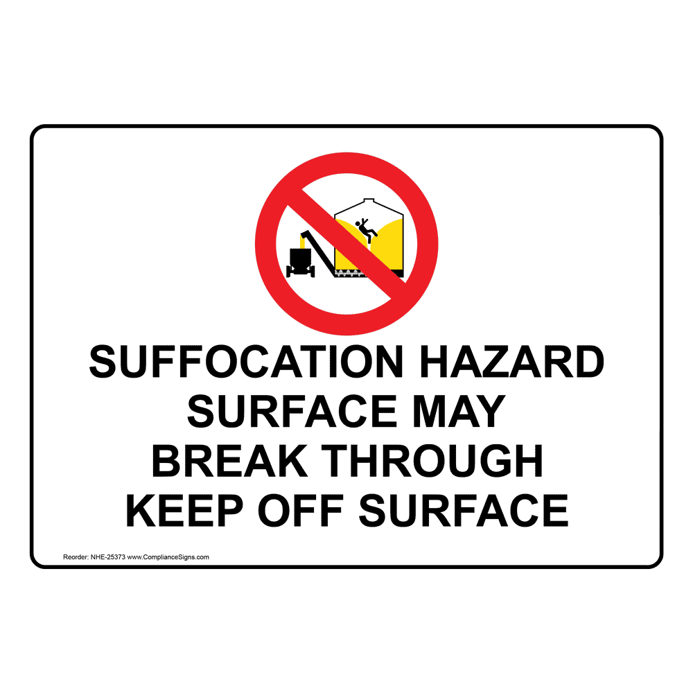 Portrait Suffocation Hazard Surface Sign With Symbol NHEP-25373