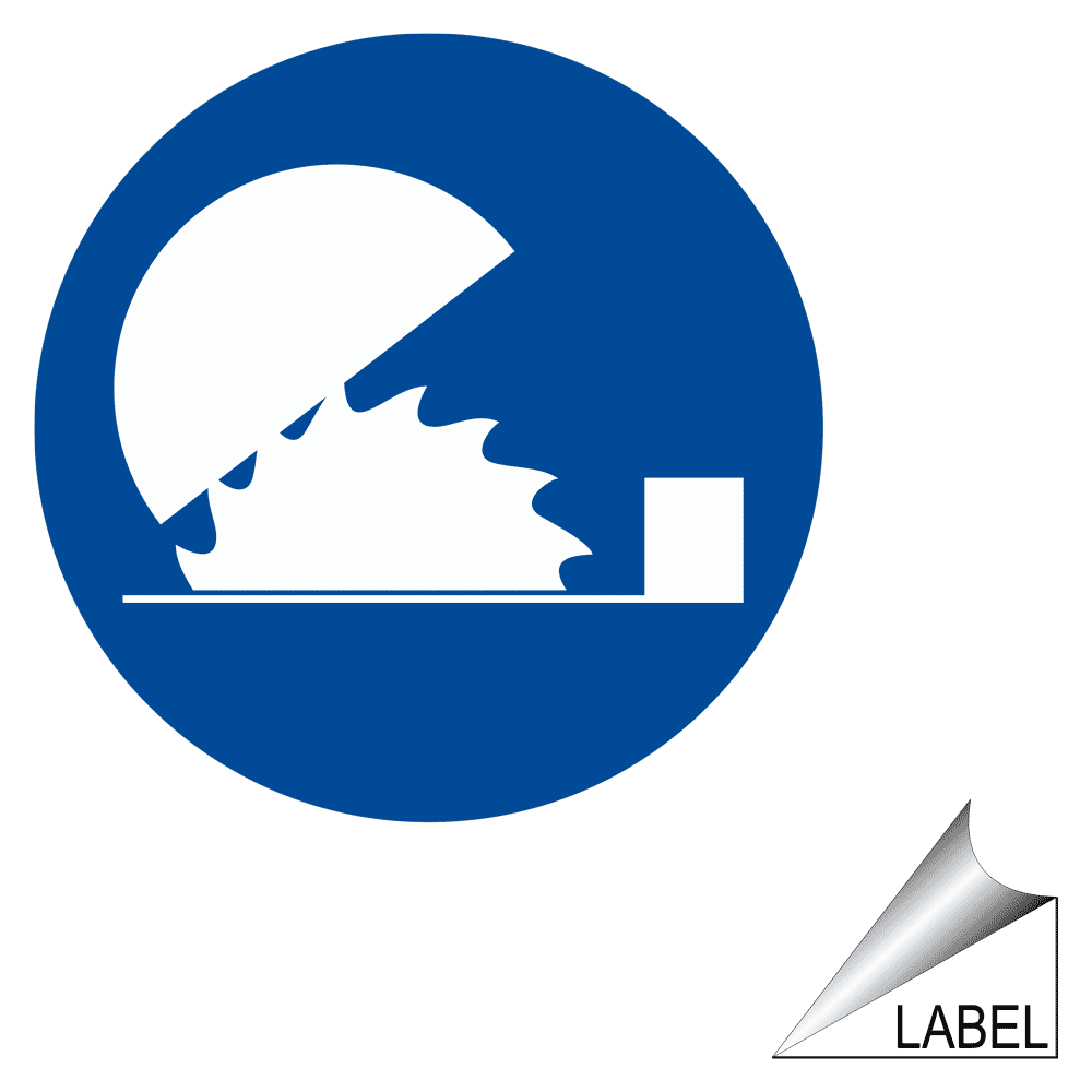 Machine Guarding Required Symbol Label LABEL-CIRCLE-25 Machinery