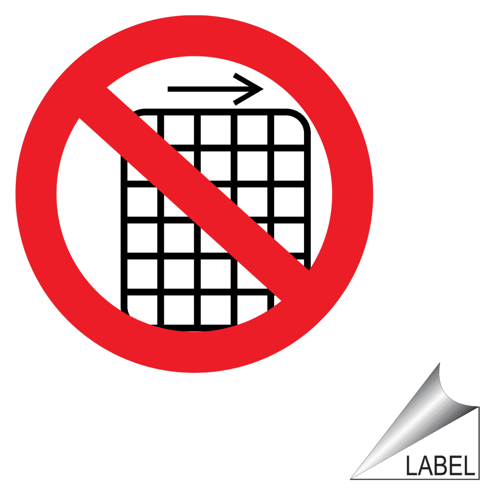 Machine Guarding Required Symbol Label LABEL-PROHIB-25-b Machinery