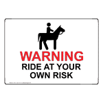 Parks/Recreation - Horseback Riding Signs and Labels