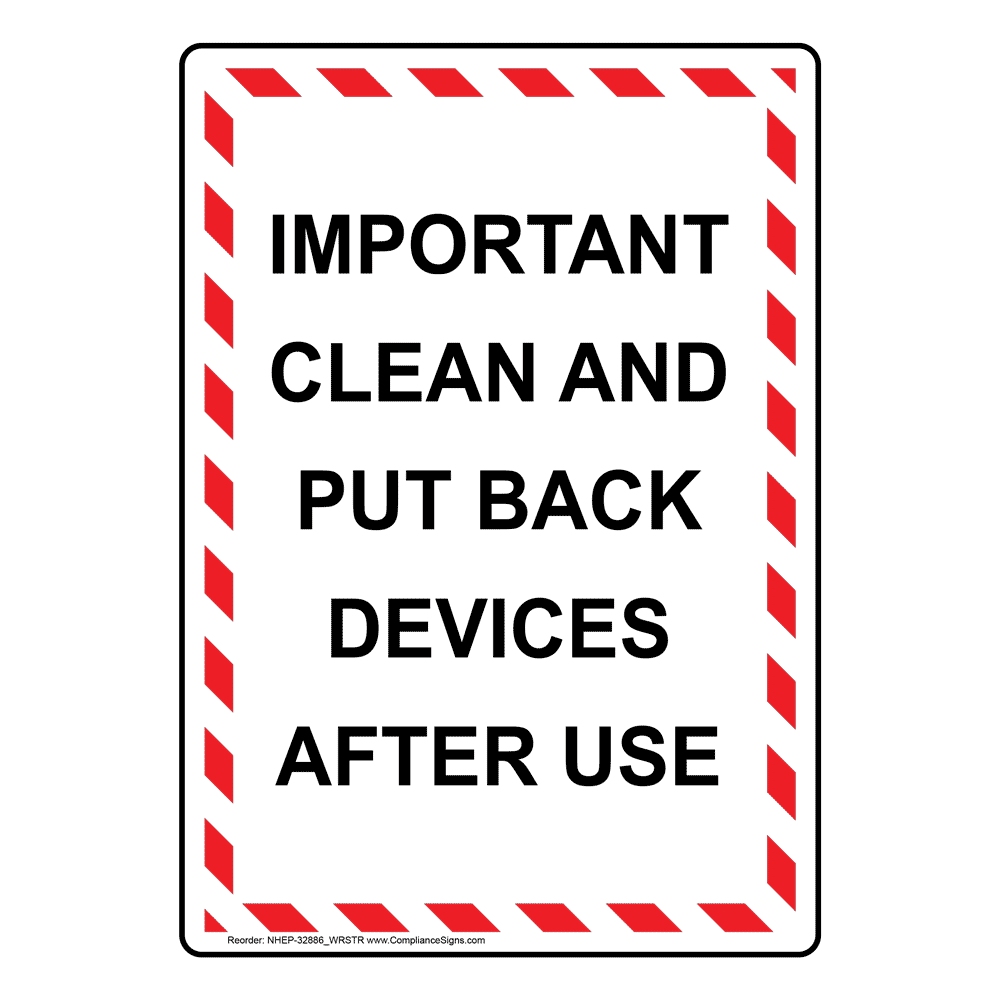 Portrait Important Clean And Put Back Sign NHEP-32886_WRSTR