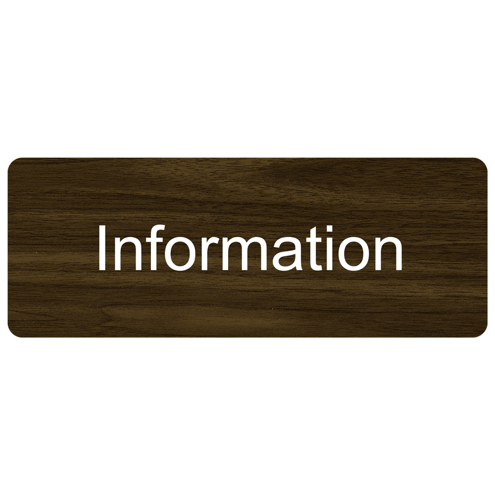 Information Engraved Sign EGRE-375-WHTonWLNT Wayfinding Information