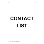 Fire/Emergency - Emergency Contact Signs and Labels